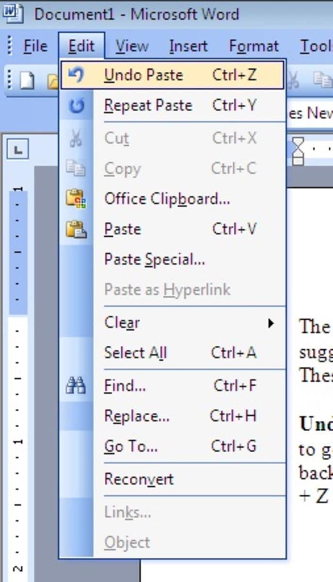 Comment utiliser le menu Edition dans Microsoft Word 2003