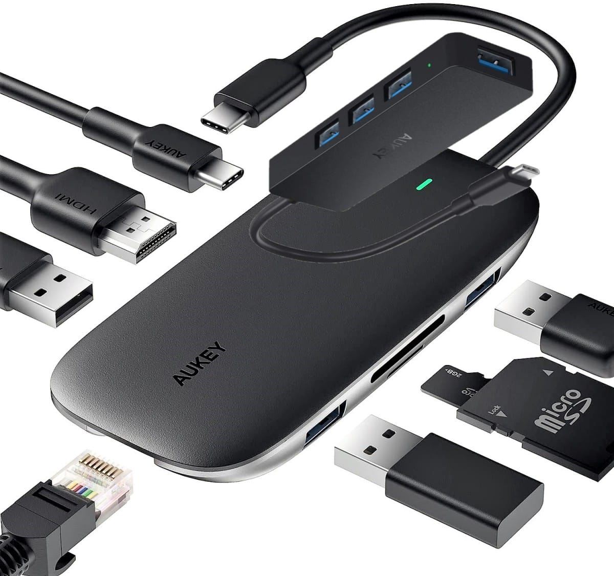 Examen des adaptateurs de concentrateur USB-C Aukey : ajoutez instantanément des ports à votre Mac